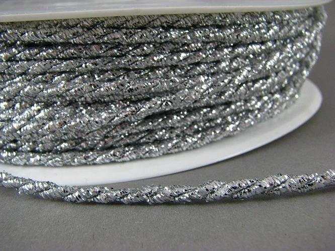 METALLIC CORD TWISTED 3MM SILVER | Cords \ metallized Soutache Braids ...
